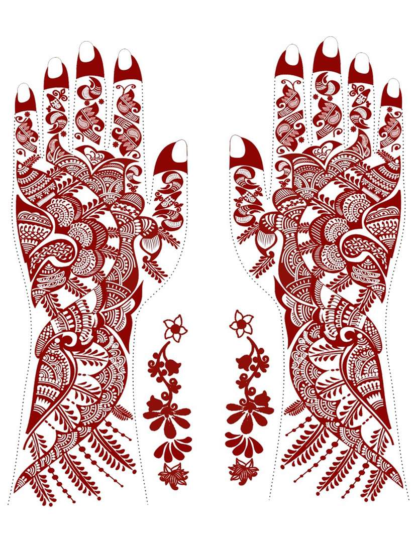 Buy online Red Mehndi Design Tattoo from accessories for Women by ...