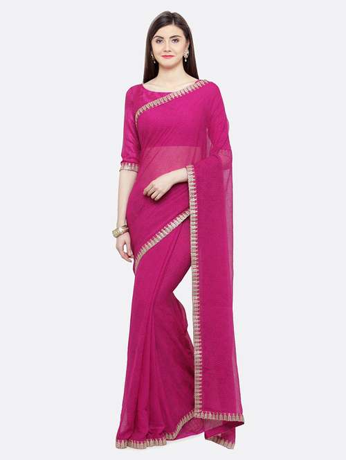 Dark Magenta Color Saree