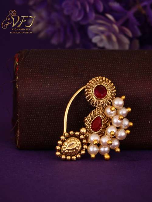 Buy online Gold Brass Naath Nose Pin from fashion jewellery for Women ...