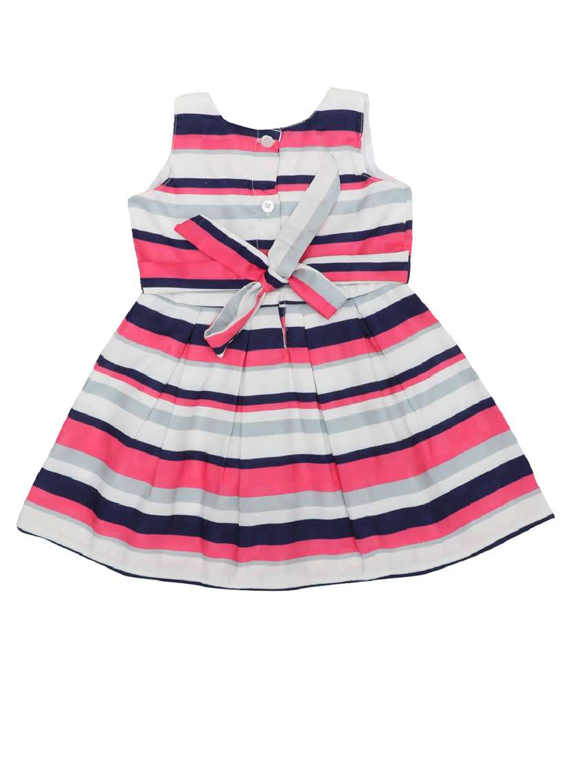 Buy online Girls Round Neck Stripes Frock from girls for Women by ...