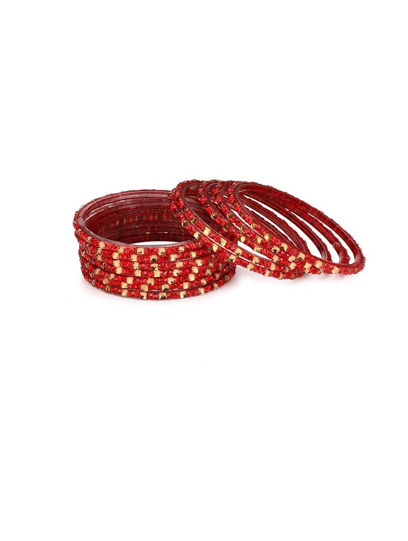 Buy online Red Glass Bangle from fashion jewellery for Women by Lakshya ...