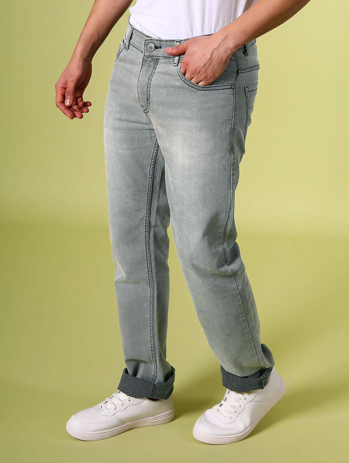 Buy online Mens Slim Fit Plain Jeans from Clothing for Men by V-mart ...