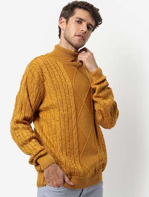 Buy online Yellow Regular Pullover from Sweaters (Pullovers and ...