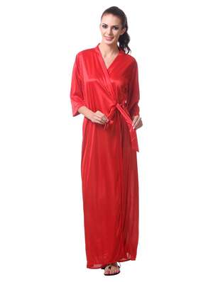 Buy online Red Solid Wrap Nighty from sleepwear for Women by Af Affair ...