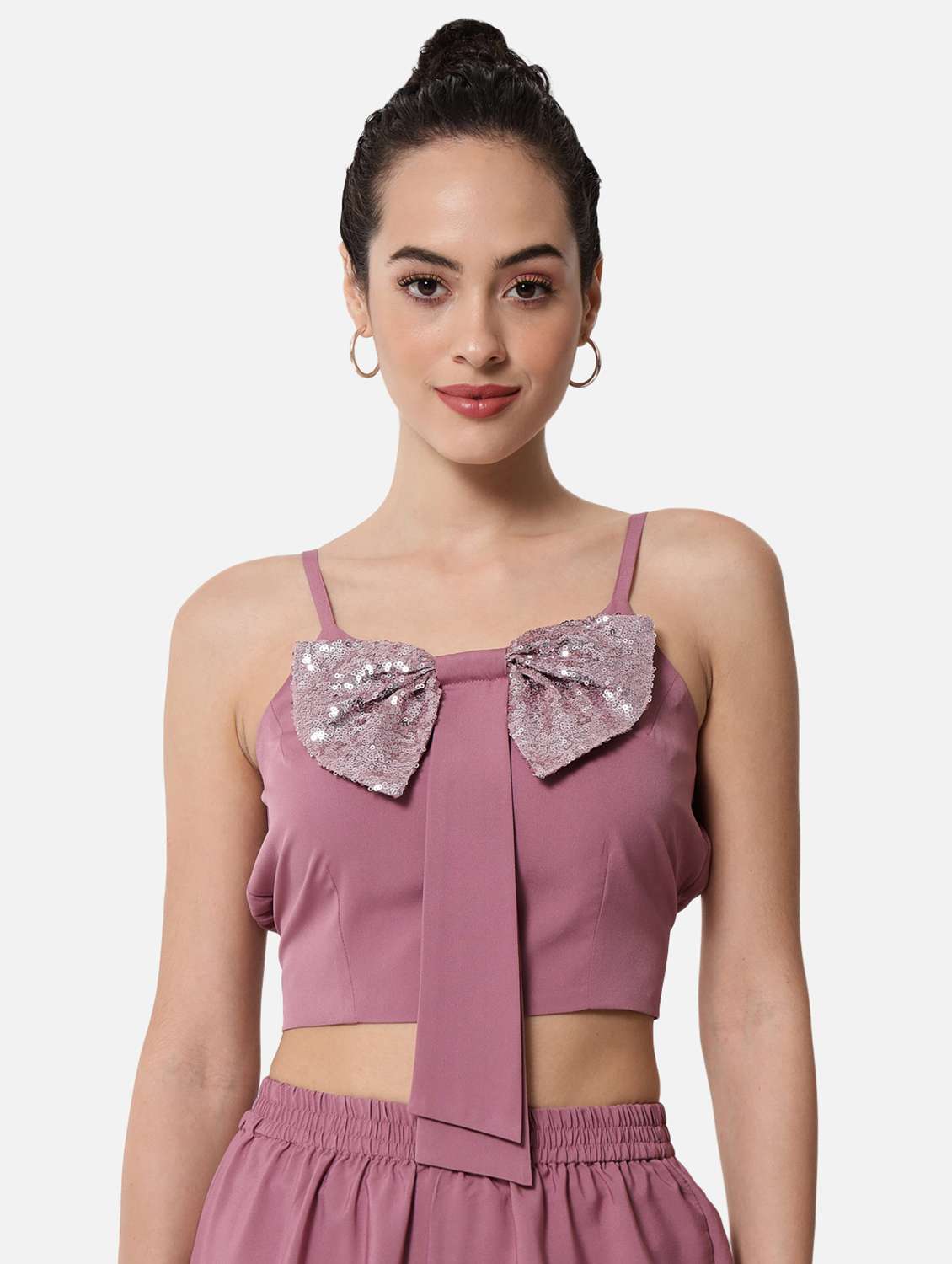 Buy online Women's Crop Shoulder Strap Top from western wear for Women ...