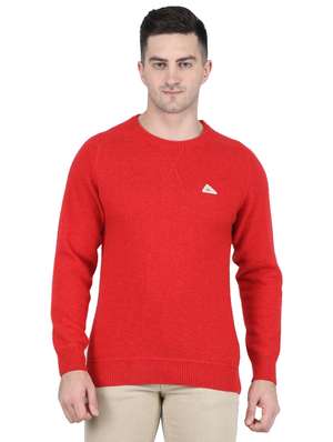 Buy online Red Solid Pullover from Sweaters (Pullovers and Cardigans ...