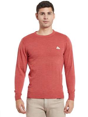 Buy online Red Solid Pullover from Sweaters (Pullovers and Cardigans ...