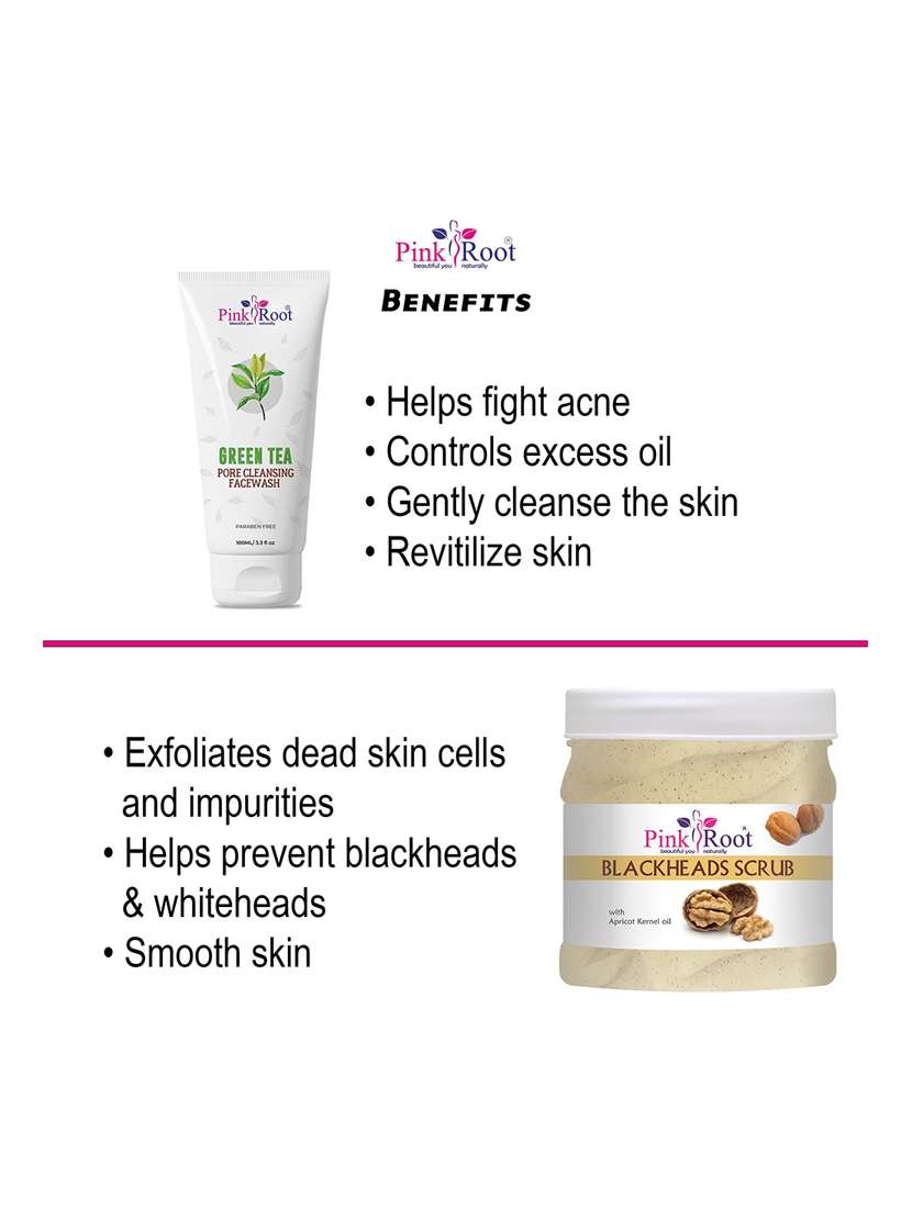 Buy online T Green Tea Facewash 100ml With Blackheads Scrub 500ml from ...