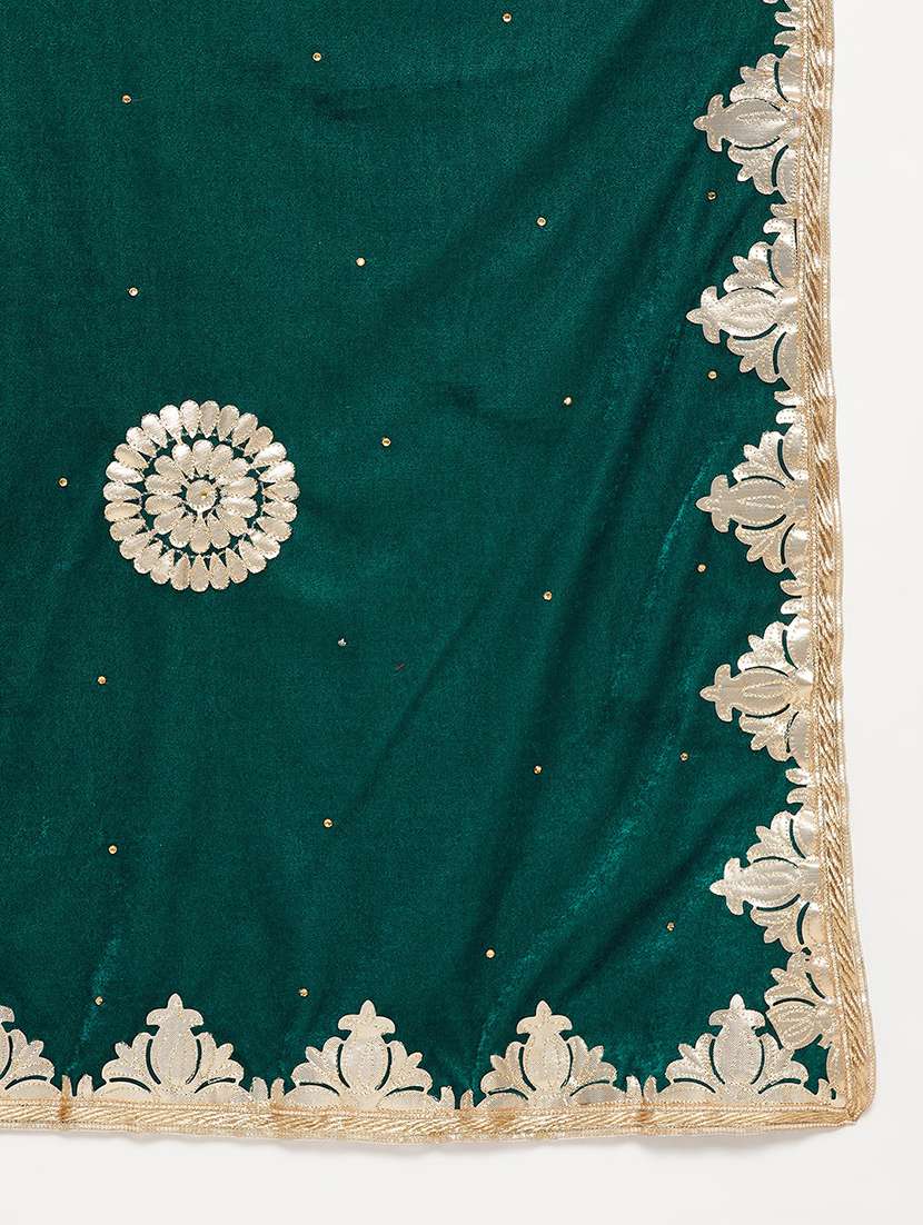 Buy online Green Velvet Dupatta from dupattas and scarves for Women by ...