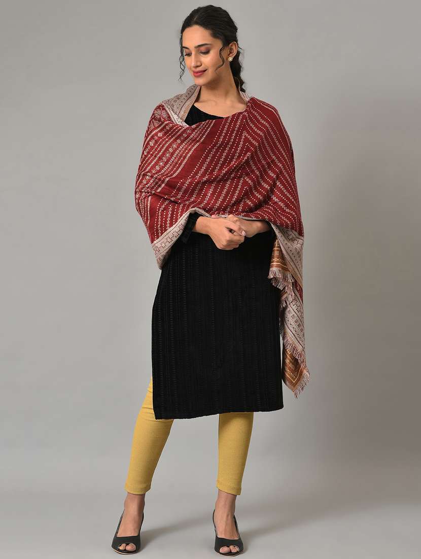 Buy online Red Viscose Printed Dupatta from dupattas and scarves for ...