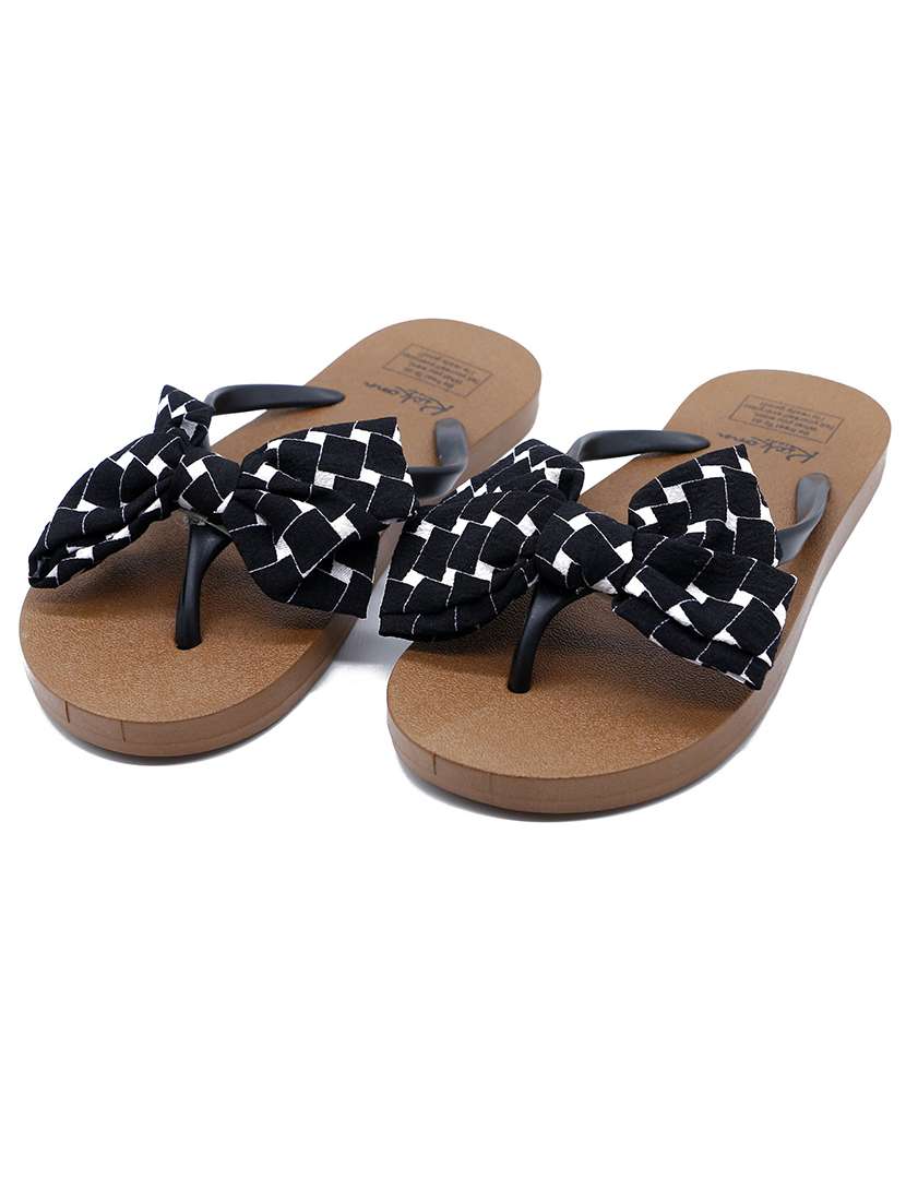 Buy online Black Slip On Sandal from flats for Women by Kickonn for ...