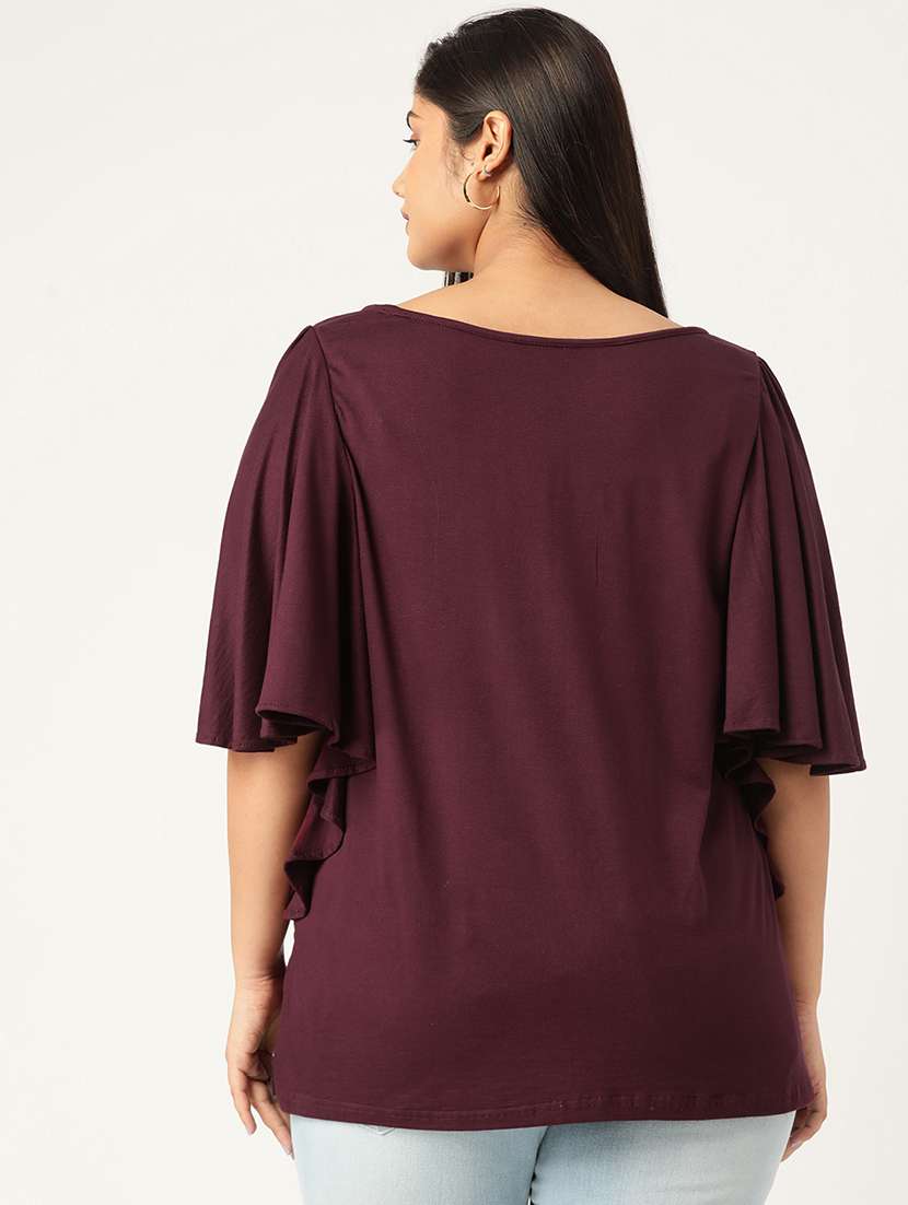 Buy online Women's A Line Round Neck Top from western wear for Women by ...