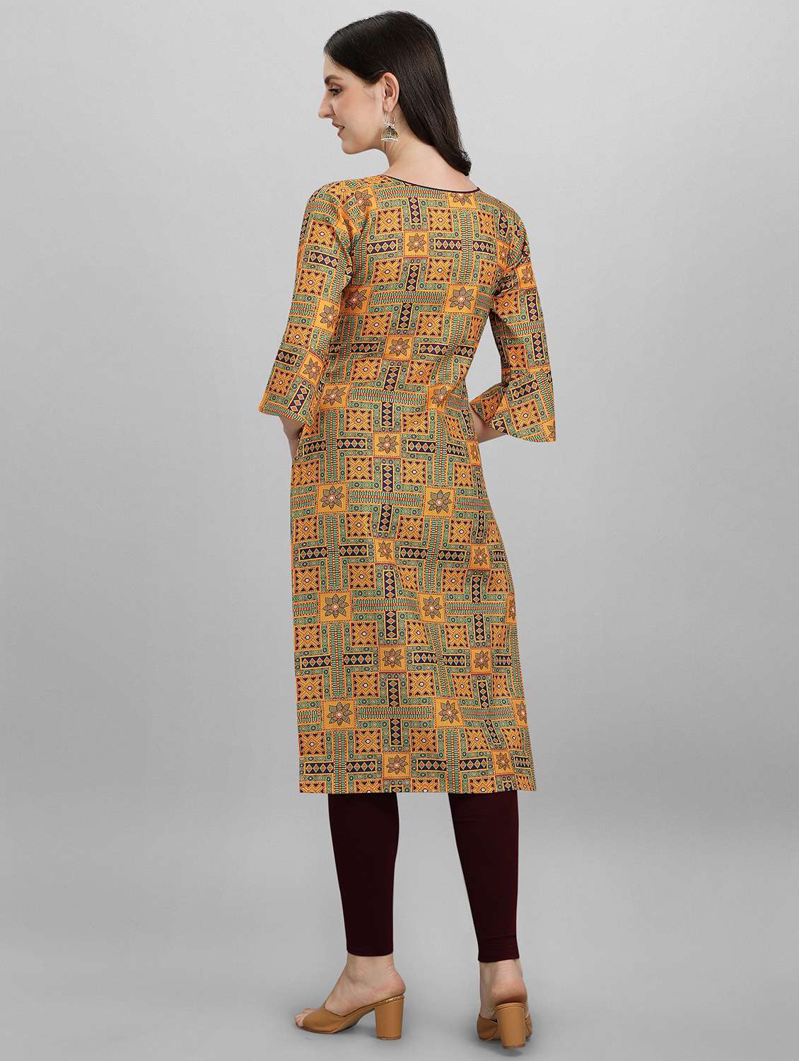 Buy online Multi Colored Printed Straight Kurti from Kurta Kurtis for ...