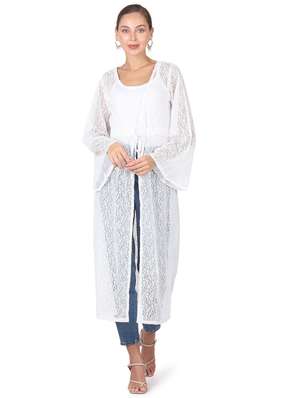 Buy online White Net Shrug from capes & shrugs for Women by Addicted ...