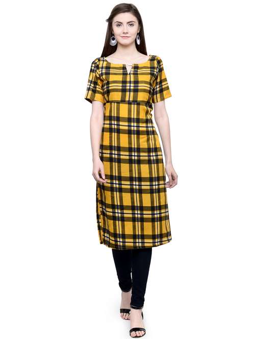 Buy online Yellow super Checks Straight