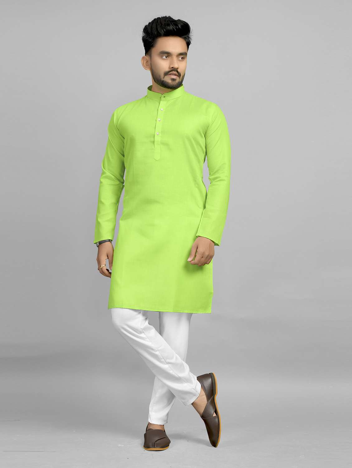 Buy online Pack Of 2 Multi Colored Solid Kurtas from top wear for Men ...