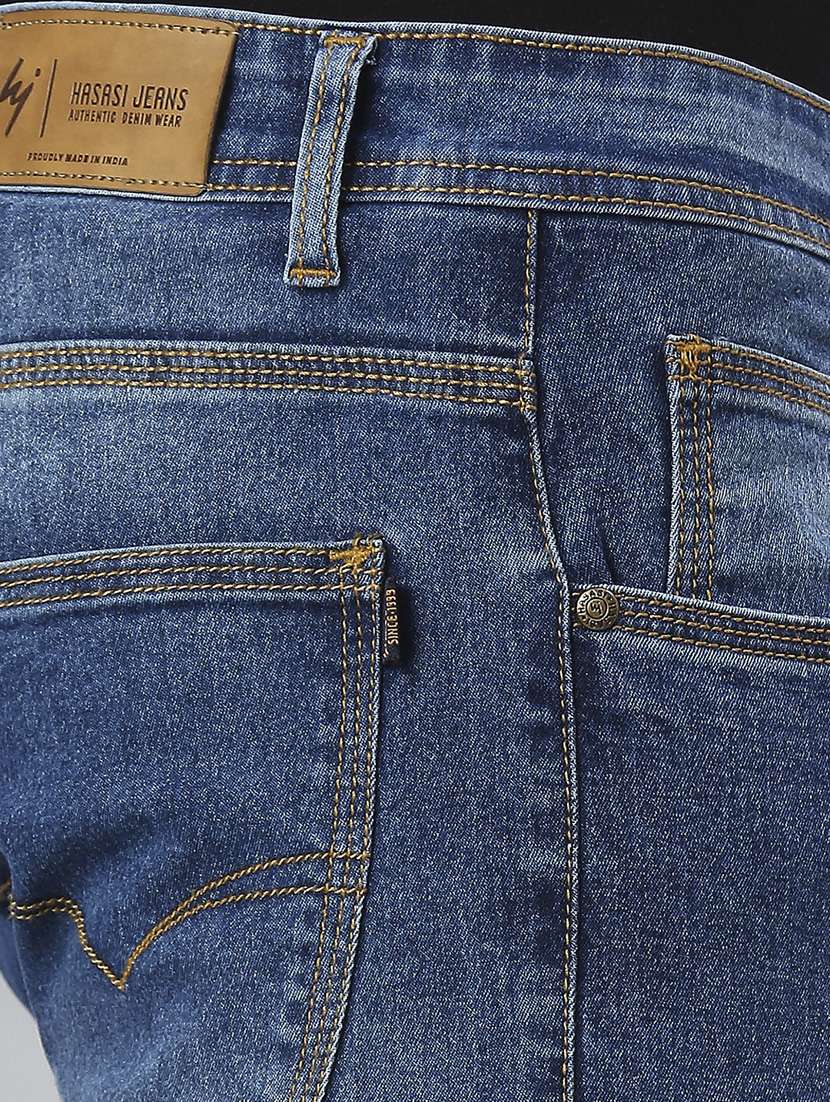 Buy online Blue Denim Washed Jeans from Clothing for Men by Hj Hasasi ...