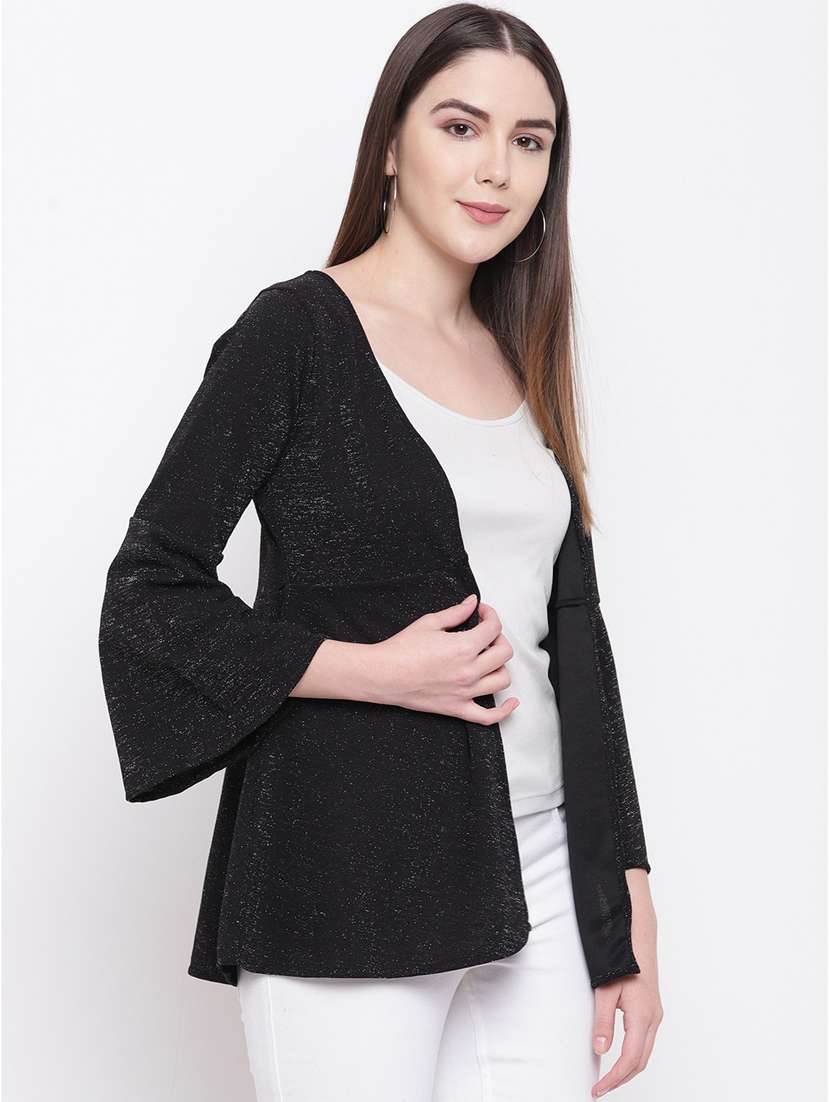 Black Polyester Shrug