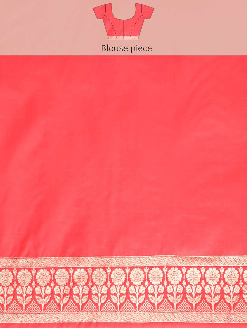 Buy online Self Design Woven Saree With Blouse from ethnic wear for ...