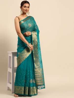 Buy online Embroidered Saree With Blouse from ethnic wear for Women by ...