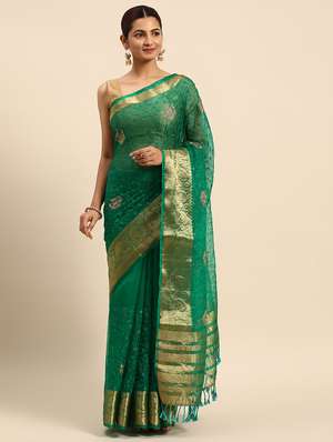 Buy online Embroidered Saree With Blouse from ethnic wear for Women by ...