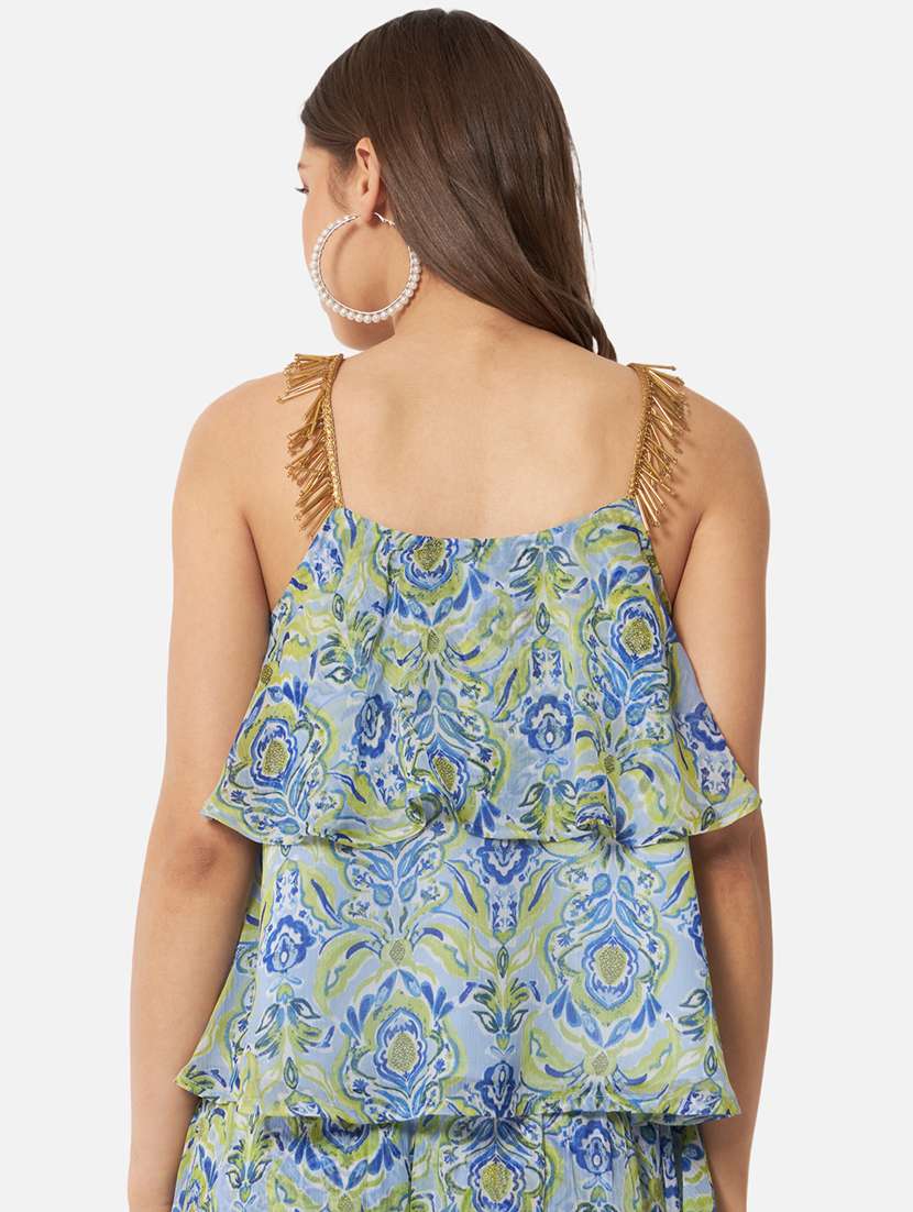 Buy online Women's Tiered Shoulder Strap Top from western wear for ...