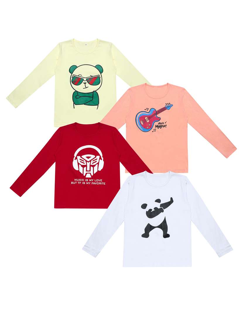 Buy online Pack Of 4 Printed T-shirt from boys for Women by Myo for ...