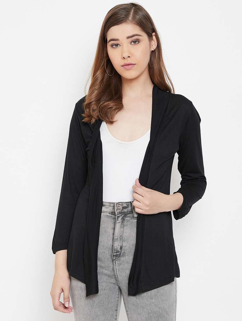 Black Polyester Shrug