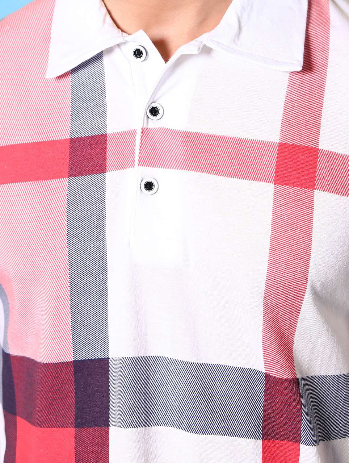 Buy online Men White Checkered Polo T-shirt from top wear for Men by ...