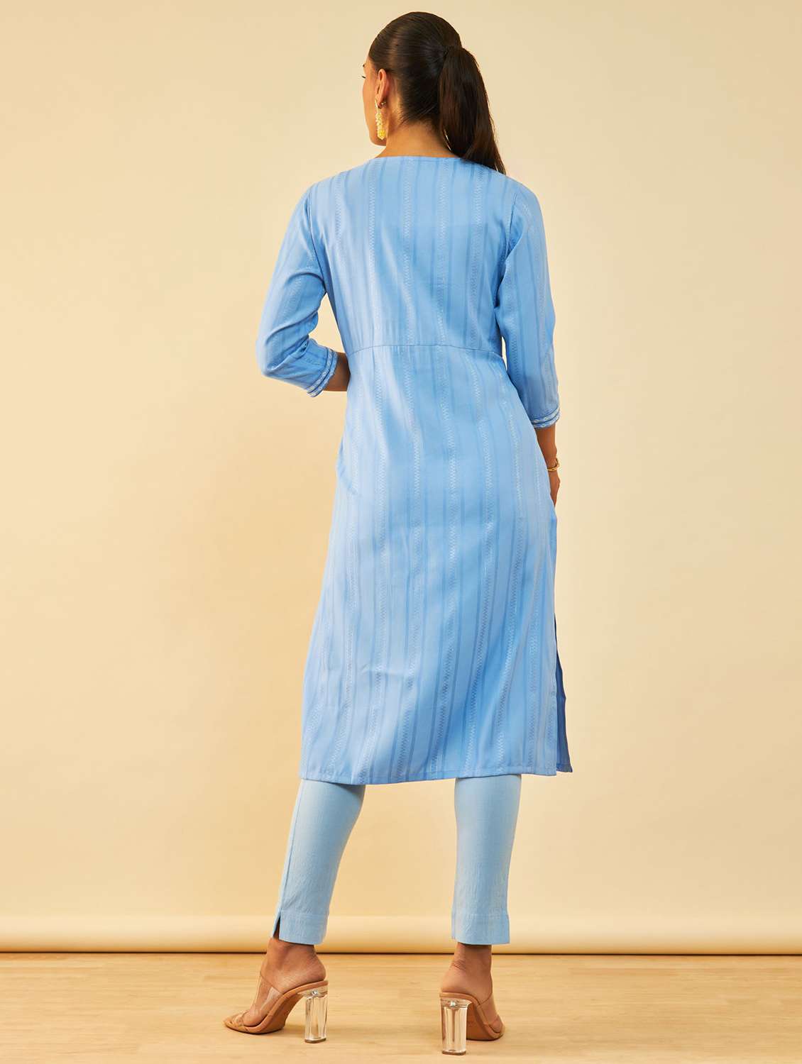 Buy online Women Embroidered Side Slit Kurta from Kurta Kurtis for ...