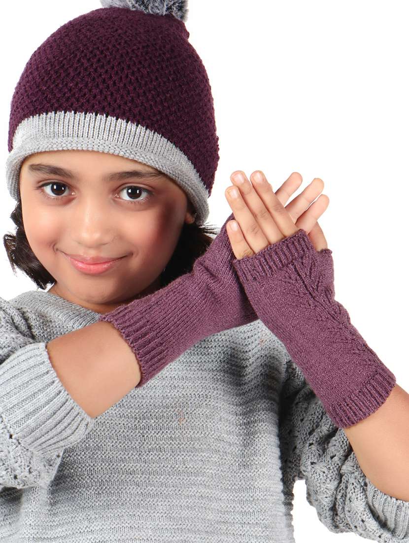 Buy online Girls Knitted Wool Gloves from girls for Women by Bharatasya ...