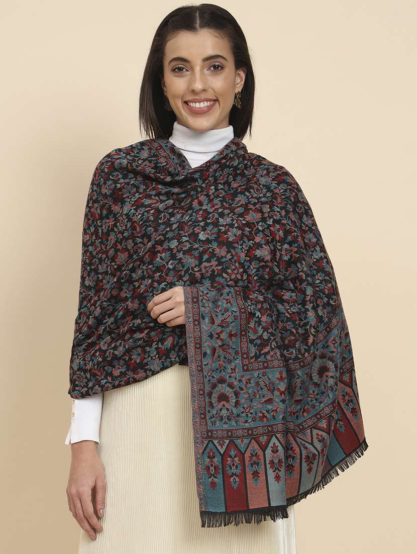 Buy online Women Woollen Self Design Shawl from winter wear for Women ...
