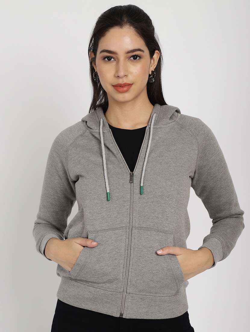 Buy online Women Hooded Zipper Sweatshirt from winter wear for Women by ...