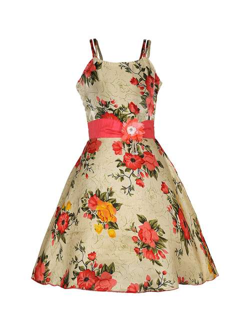 Buy online Girls Square Neck Floral Printed Frock from girls for Women ...