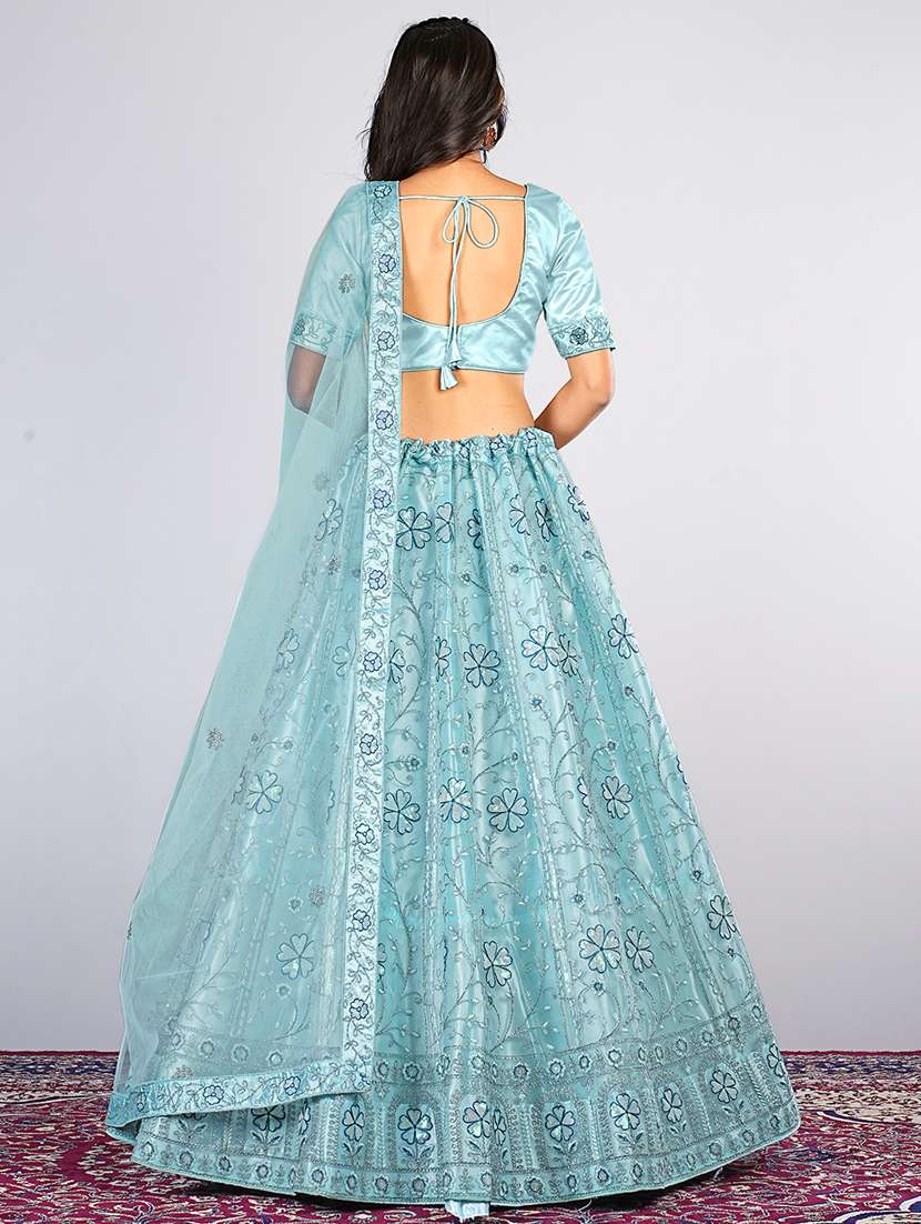Buy online Women Flared Semi-stitched Lehnga from ethnic wear for Women ...