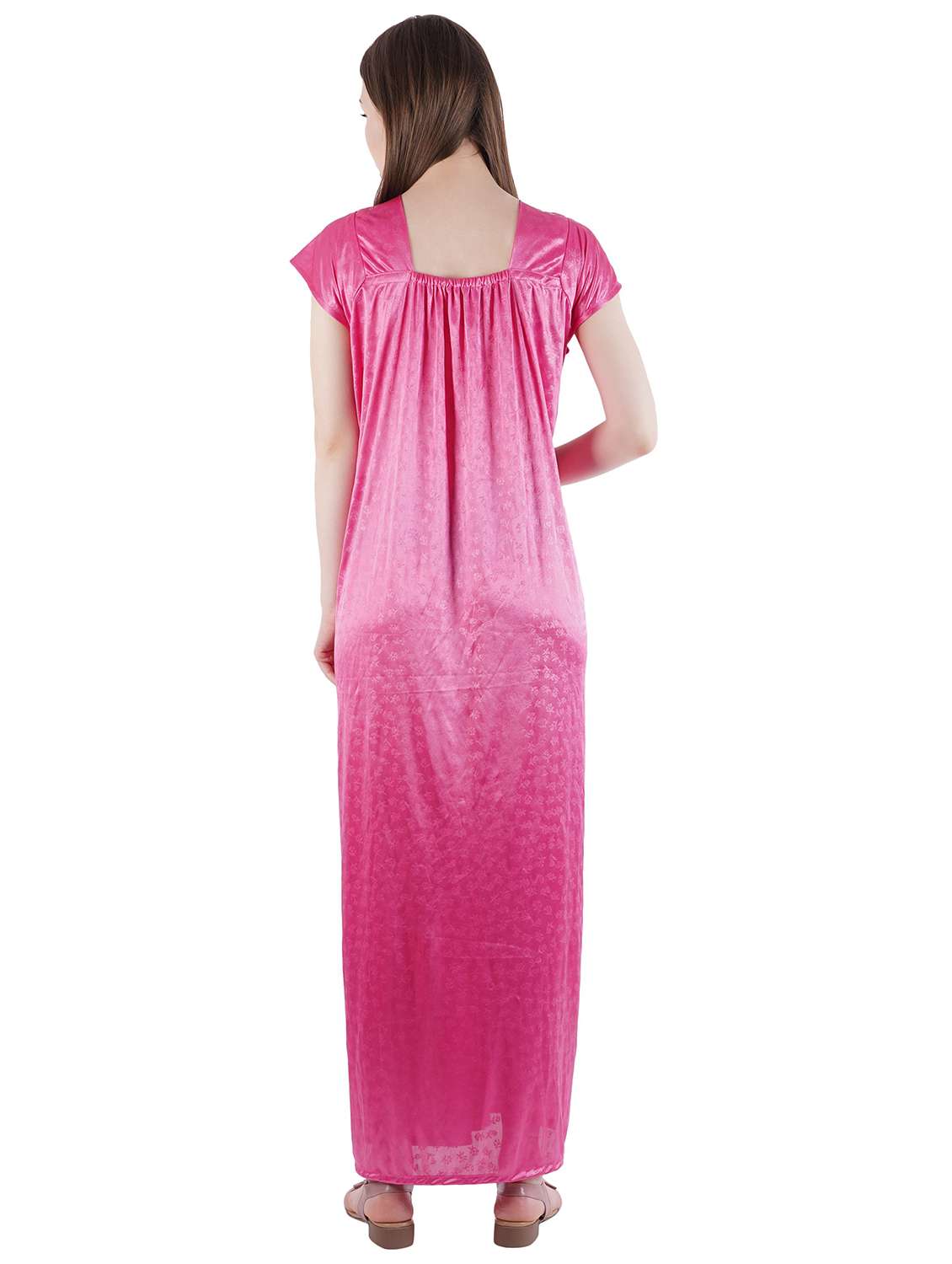 Buy online Women Lace Detailed Short Sleeves Nighty from sleepwear for ...