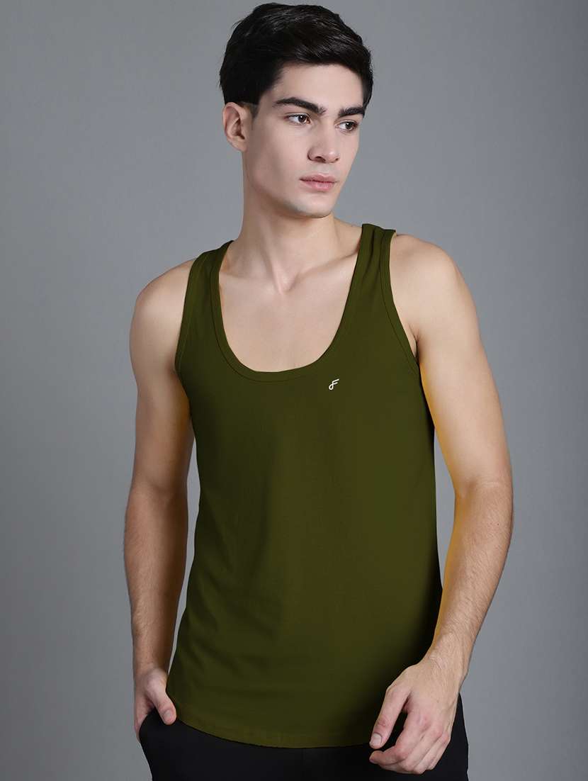 Buy online Men Scoop Neck Solid Vest from Innerwear for Men by Fbar for ...