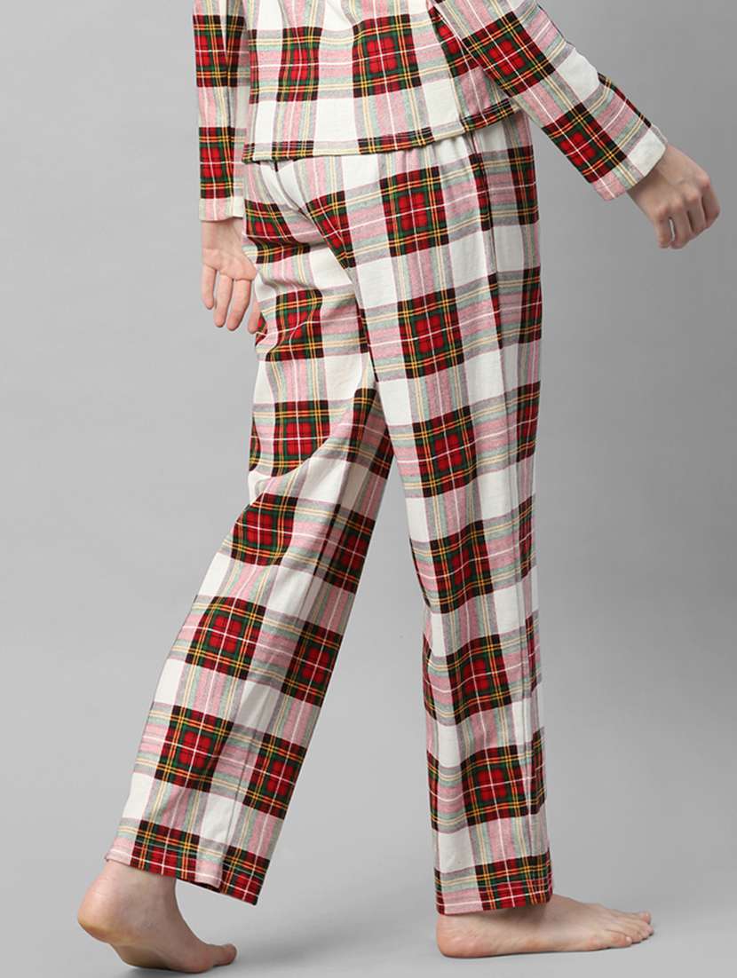 Buy online White Cotton Checked Pajama from sleepwear for Women by Rigo ...
