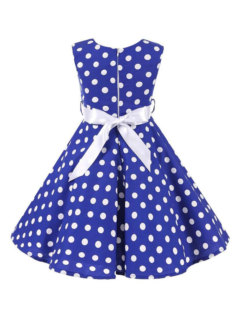 Buy online Girls Round Neck Polka Dots Printed Frock from girls for ...