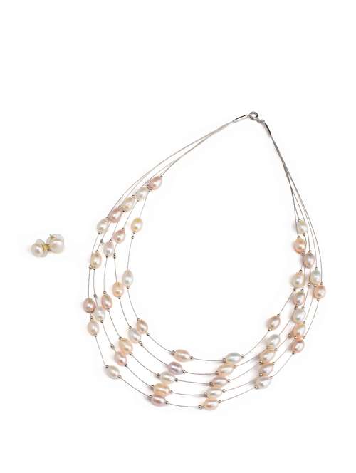 Buy online Multi String Pearl Necklace Set from Imitation Jewellery for ...