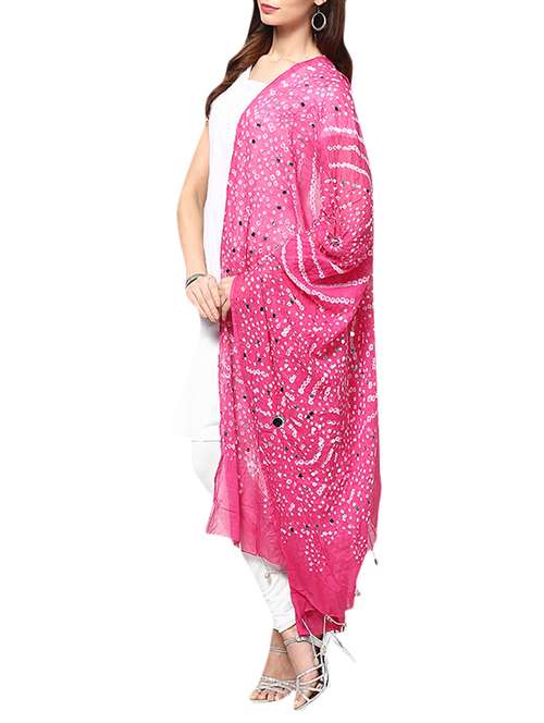 Buy online Ethnic Pink Jaipuri Bandhej Dupatta from dupattas and ...