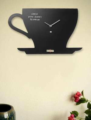 Buy online Blackboard Tea Cup Silhouette Wall Clock from Clocks for ...