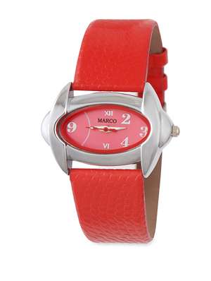 Buy online Poppy Red Oval Watch from watches for Women by Marco for ...