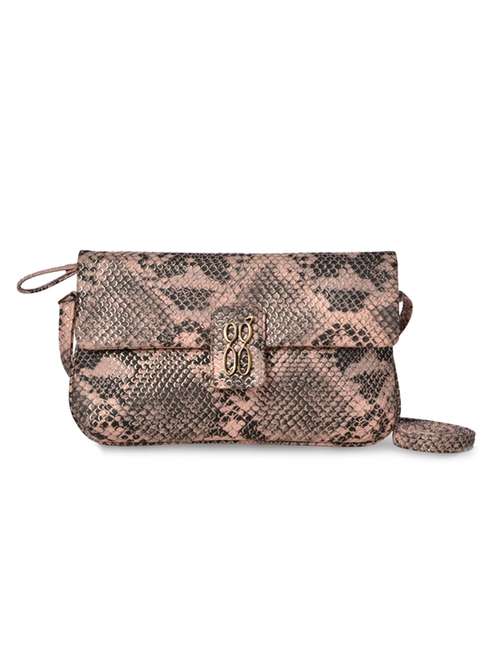 Buy online Beige Rexine Snake Skin Printed Sling Bag from bags for ...